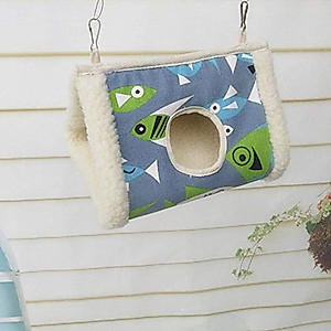 Bird Nest Tent Hammock Winter Warm Sleeper Hanging Swing Nest Thickened Bed House for Small Parrot Parakeet Cockatiel Conure Cockatoo Lovebird Budgie Finch Canary Cage Perch (A)