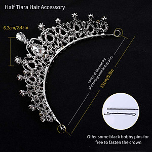 Jalisiol Bridal Wedding Jewelry Set, Luxury Crystal Rhinestone Hair Accessories Tiaras Crown Earrings Necklace Sets for Bride Wedding Prom Party Wedding Dress (Style A)