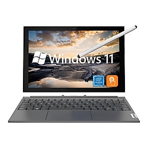 Lenovo Ideapad Duet 3i, 10.3" Touchscreen 2 in 1 Tablet with Detachable Keyboard, Stylus Pen, Intel Celeron N4020, Windows 11, 4GB RAM, 64GB eMMC+64GB Card, Type-C, Graphite Grey, PCM