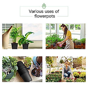 JERIA 50-Pack 0.5 Gallon Plastic Plant Nursery Pots, Seed Starting Pot Flower Plant Container