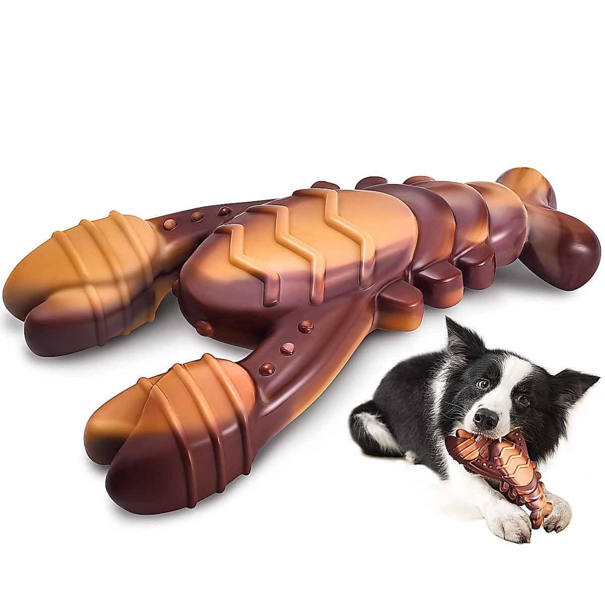 NEZIN Indestructible Dog Toys for Aggressive Chewers, Real Beef Flavored, Extreme Tough Dog Chew Toys for Large Medium Breed, Interactive Dog Toys, Gift for Dogs