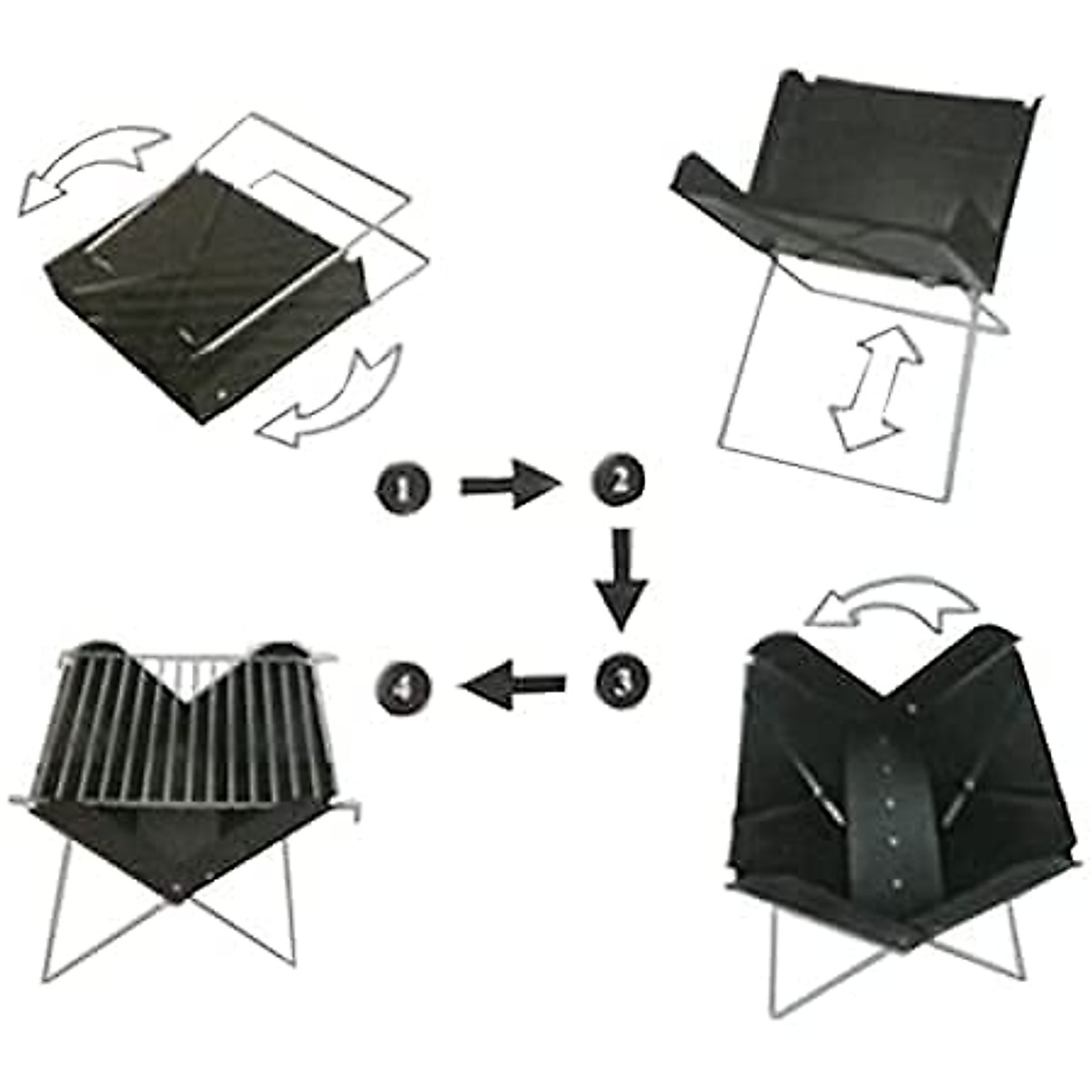 DIH Portable Folding Backpack Camping Grill, Portable Charcoal Folding Backpack BBQ Grill Barbecue Desk Tabletop Outdoor Steel Smoker BBQ for Picnic Garden Terrace Camping Travel