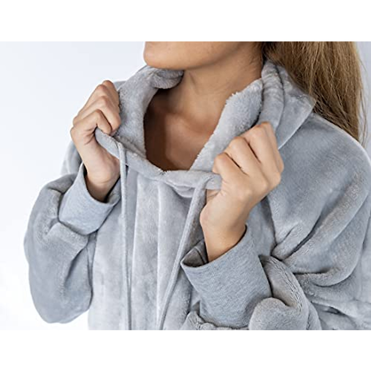 emmandsophie Blanket Sweatshirt - Cozy Blanket Hoodie - Oversized Wearable Blanket - 2 Front Pockets - Machine Washable - Adults, Women, Men,Teens (Grey)