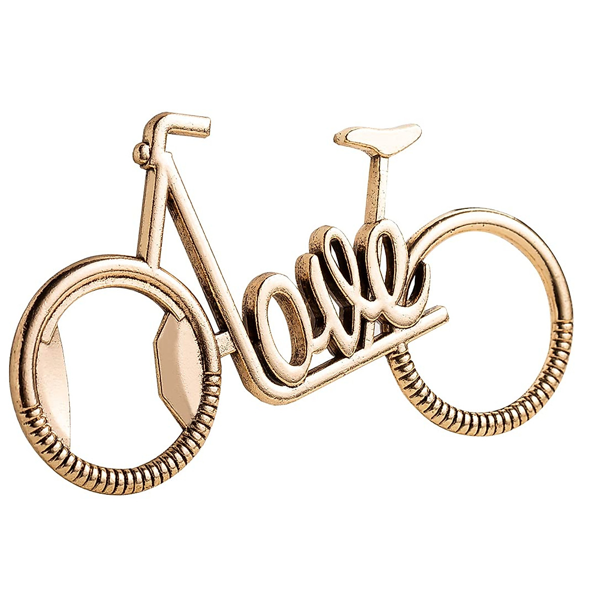 24 PCS Love Design Golden Bicycle Shape Bottle Openers for Wedding Favors Bridal Shower Gifts ，Decorations and Souvenirs for Guests (24, golden love bicycle)
