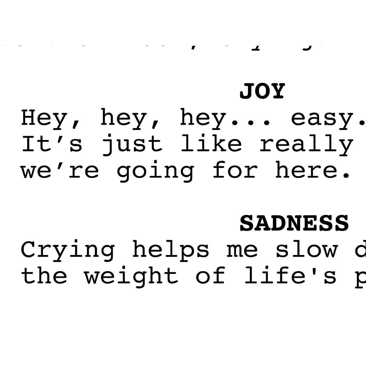 Inside Out Screenplay Poster (up to 24" x 36") - Minimalist - Movie - Film - Script - Animation - Joy - Sadness - Bing Bong - Pixar - Rain