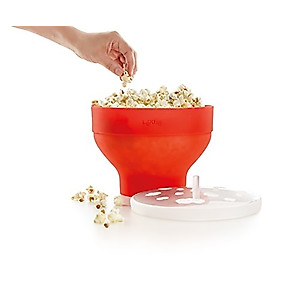 Lekue Microwave Popcorn Popper/ Popcorn Maker, Red