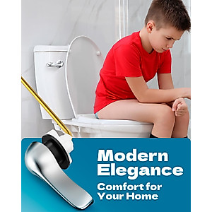 Toilet Handle Replacement Kit Universal - Front-Mount Toilet Handle Tank Flush Lever with Stainless Steel Flapper Chain, Compatible with Gerber, American, Standard, Kohler, TOTO