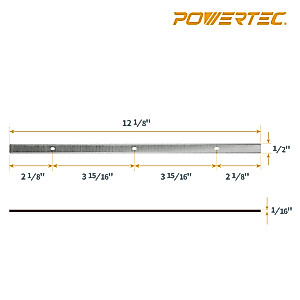 POWERTEC 12 Inch Planer Blades for Craftsman 21722, 21780, Harbor Freight Central Machinery Surface Planer 95082 Planer, Replacement for Craftsman 217220 Planer Knives, Set of 2 (12804)