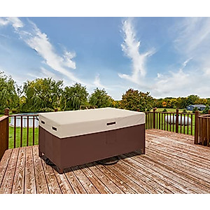 ELEXTYLE Rectangle Outdoor Dining Table and 7-9 Chairs Set Cover for Patio Furniture 600D Oxford Weather-Proof 109" L X 84" W X 32" H Outside Table Covers Rectangle Anti-Fading