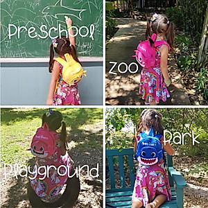 Q&M Novelties Baby Shark Toddler Mini Backpack Plush Toy (Pink - Mommy Shark)