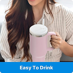 Bluwing 2 Pack 40 oz Tumbler Lid Replacement for 40oz Stanley Quencher 2.0, Replacement Tumbler Lids Covers Fit for Stanley Cup (White 2 Pack)