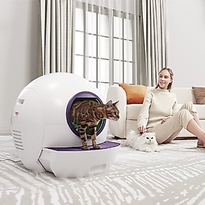 ELS PET Self Cleaning Cat Litter Box, No Scooping Automatic Litter Box with APP Control, Smart Monitor/Safety Protection/Odorless, Extra Large for Multiple Cats