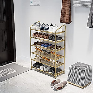 Shoe Rack Shoe Shelf Stackable Shoe Rack Shoe Rack Organizer 4 Tier / 5 Tier 12-14 Pairs, Metal Stackable Shoe Storage Wire Grid Shoe Shelf for Closet Entryway Bedroom Living Room Shoe Bench Stackabl