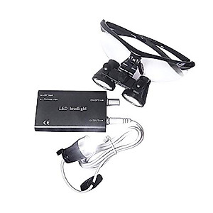 Bestlife 3.5x420mm DentaL Medical Binocular Loupes with Head light Lamp (Black),