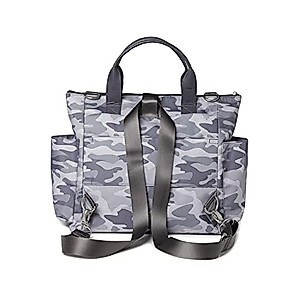 Baggallini womens 3-in-1 3 in 1 Convertible Backpack with RFID phone wristlet, Grey Camo Print, One Size US