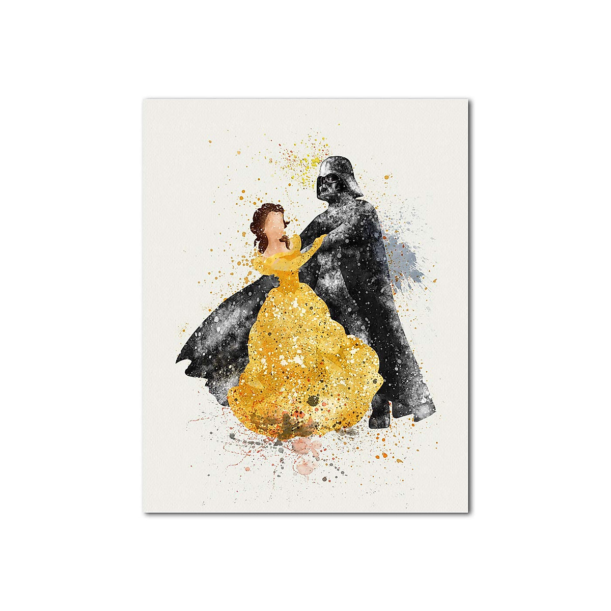 Star Wars Darth Vader and Belle Dancing Beauty and the Beast 11 x 14 inches Print
