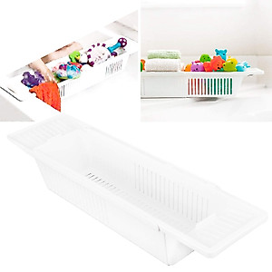 Bathtub Shelf, AntiRust PP Retractable Multifunctional Bathtub Caddy Tray, Adjustable Proof Bathroom for Bathtub Shampoo