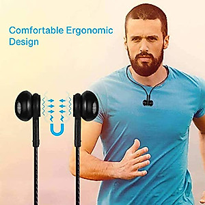 GUUVOR Wired Earbuds with Microphone, in-Ear Headphones HiFi Stereo, Powerful Bass and Real Sound, Magnetic Function, 3.5mm Headphone for iPhone, iPad, Android Phones, MP3, Laptop, Computer