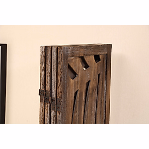 Proman Products Palm Spring 4-Panel Folding Screen Room Divider FS17151 Made in Natural Paulownia Wood, Carbonized Finish, 60" W x 67" H x 1" D (Max Extend), 15" W x 67" (Per Panel), Smoked Brown