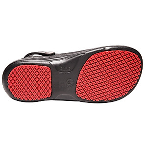 Men and Women's Non-Slip Nursing Chef Shoes Oil Water Resistant Safety Working Shoes for Kitchen Garden Bathroom, Black, 9 Women/8 Men