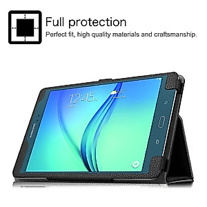Fintie Folio Case for Samsung Galaxy Tab A 8.0 (Previous Model 2015), Slim Fit Premium Vegan Leather Cover Compatible Galaxy Tab A 8.0 SM-T350/P350 2015 (NOT Fit 2017/2018 Version), Black