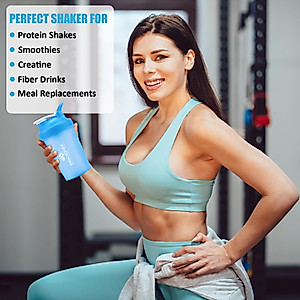Prodigy Nutrition Labs Premium Shaker Bottle Perfect for Protein Shakes and Pre Workout -14 Ounce (Blue)