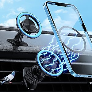 UBeesize Magnetic Car Mount Holder | 360° Rotation for iPhone 12/13/14 and More | for Air Vent & Desk & Dashboard Mount | 18 N52 Magnets for Magsafe | Safe and Easy One-Handed Operation
