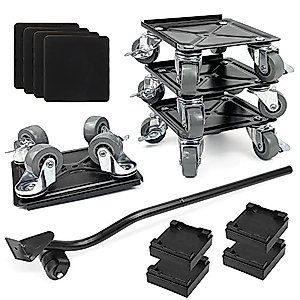 Furniture Movers Furniture Dolly Furniture Lifters for Heavy Furniture, Universal Wheels with Brakes, 2866 lbs Load Capacity, Furniture Sliders with Lifter Tool for Moving Heavy Appliance
