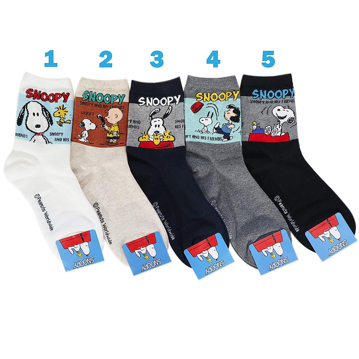 The Peanuts Women and teen girls Licensed Socks Collection Socksense (US, Alpha, One Size, Regular, Regular, Movie_5pairs)