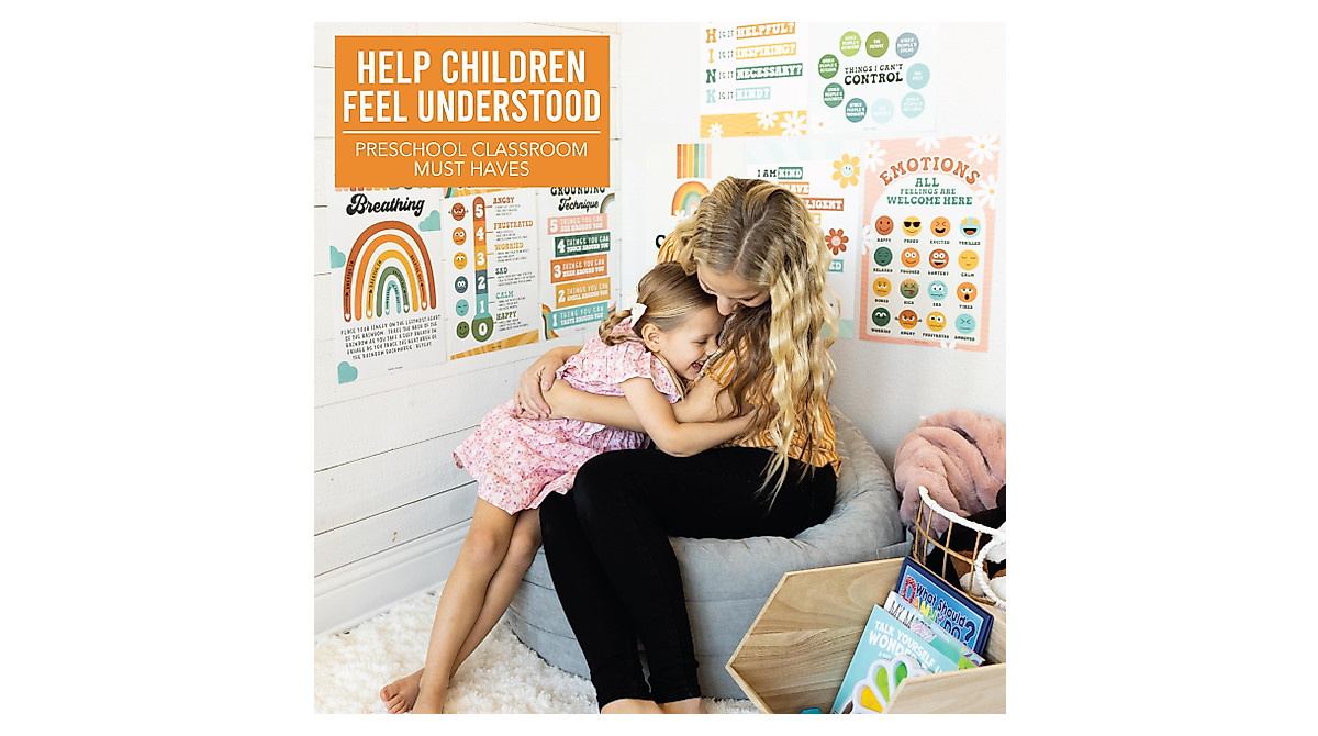 8 Retro Calming Corner Posters | Kids Feelings & Emotions Chart