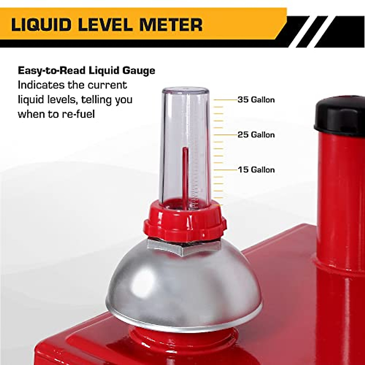 Arksen 35 Gallon Portable Gas Caddy Fuel Storage Tank Large Gasoline Diesel Can Hand Siphon Pump Rolling Flat-Free Solid Rubber Wheels Boat ATV Car Motorcycle