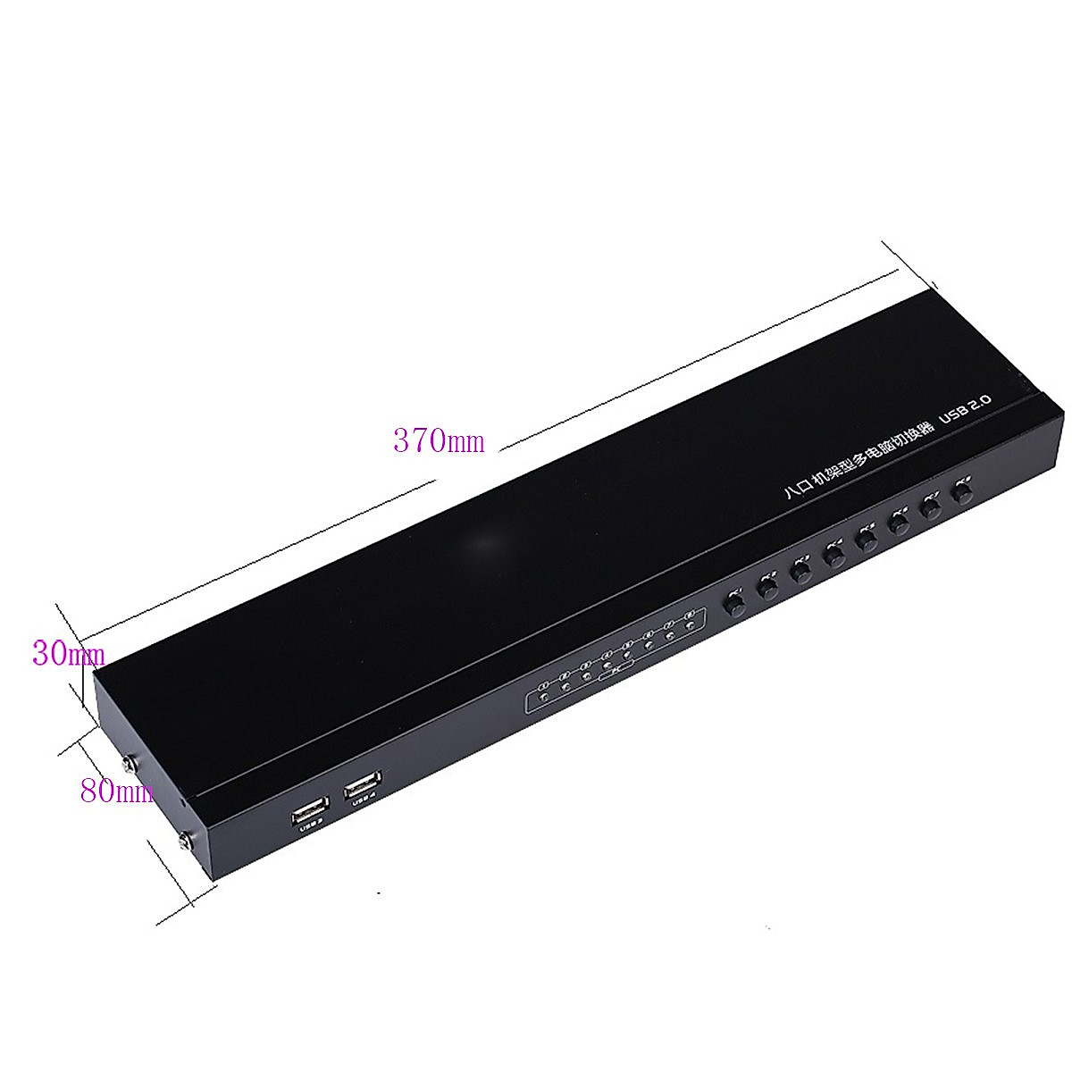 RIJER 8 Port Smart KVM Switch Manual Key Press VGA USB Remote Extension Switcher Console with Original Cable 801UK-L
