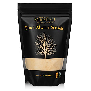 Mansfield Maple-Certified Organic Granulated Pure Vermont Maple Sugar (14oz Resealable Pouch)