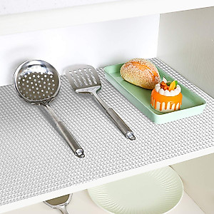 KOOCHUWAH Drawer and Shelf Liner, Non Adhesive Roll, Durable and Strong, Grip Liners for Drawers, Shelves, Cabinets, Pantry, Storage, Kitchen and Desks (White, 20 Inch x 10FT)