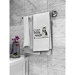 Dibor It’s Not Dog Hair It’s Alaskan Malamutes Glitter Kitchen Towels Dish Towels Dishcloth,Cute Dog Decorative Absorbent Drying Cloth Hand Towels Tea Towels for Bathroom Kitchen