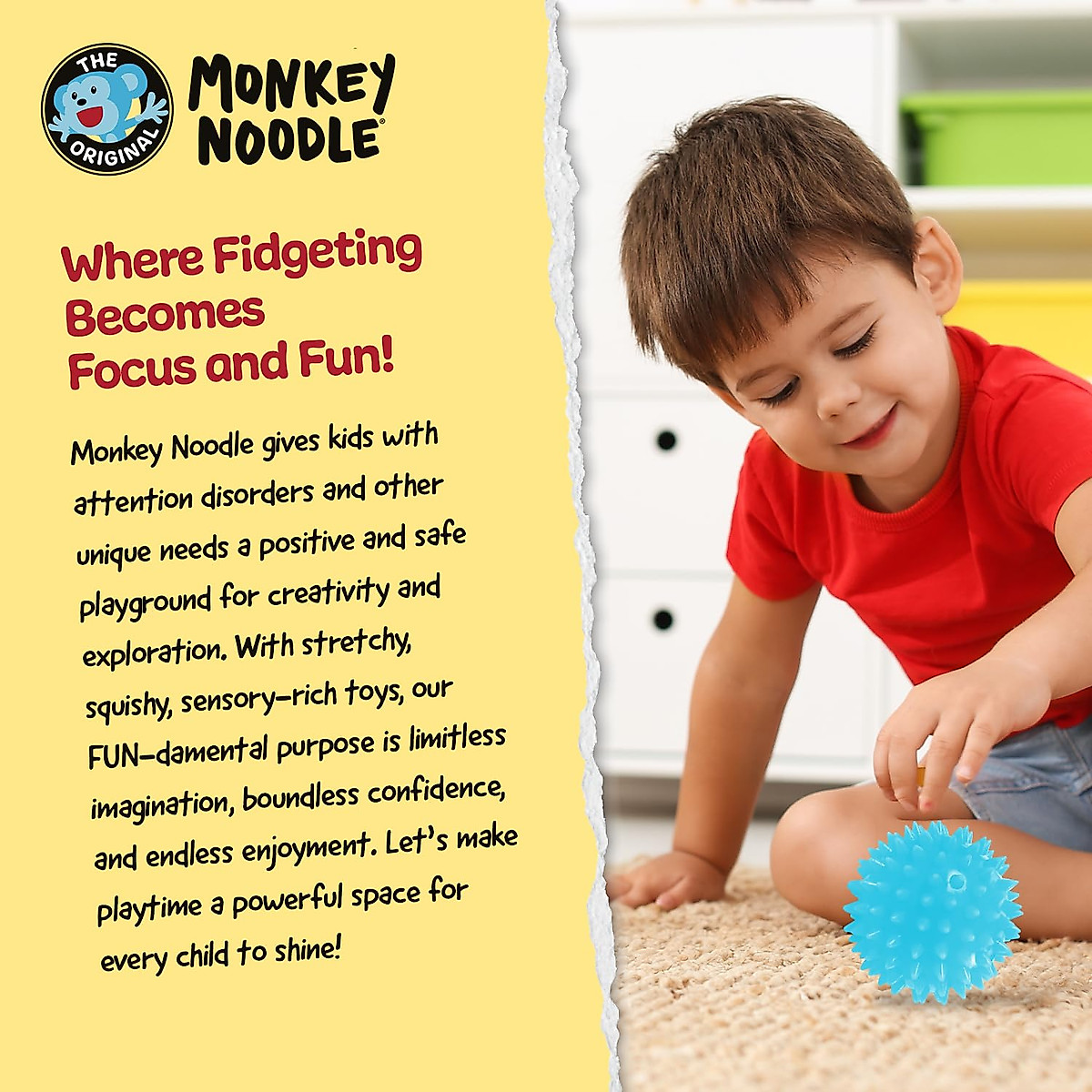 [5 Pack] Spiky Sensory Balls - Squeezy and Bouncy Fidget Toys - Sensory Toys – No BPA Phthalates Latex – School and Special Education Supply