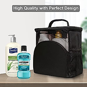 domidomi Shower Caddy Dorm Tote Bag- Portable for College Large Capacity, Must Have Travel Accessories, Hanging Mesh Bag Camping Gym Boys and Girls (Black) (220725)
