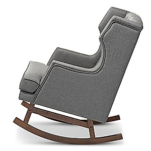 Baxton Studio BBT5195-Grey RC Rocking-Chairs, Grey
