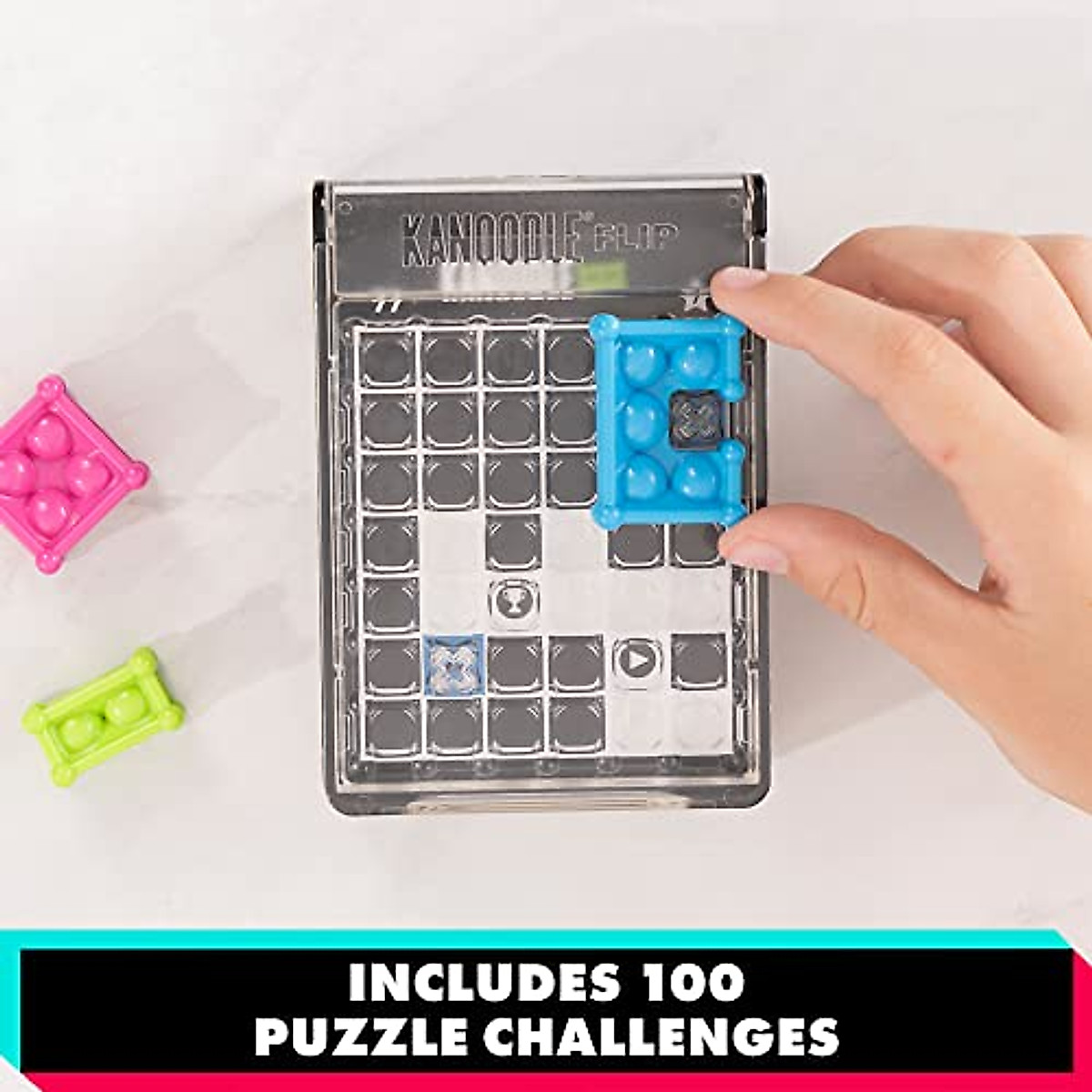Educational Insights Kanoodle Flip 3-D Brain Teaser Puzzle Game for Kids, Teens And Adults, Featuring 100 Challenges, Ages 7+