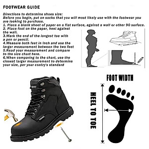 TOSAFZXY Work Safety Boots for Men Durable Crazy-Horse Leather Indestructible Steel Toe Waterproof and Non-Slip Better Warmth Men Work Shoes Black 10