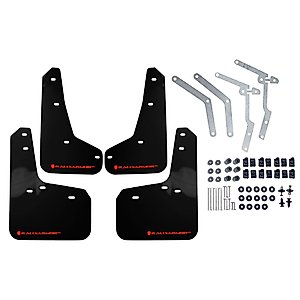 Rally Armor Mud Flap Black With Red Logo Set 2013-2018 Focus ST and 2016-2018 Focus RS