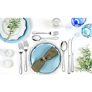 Dinner Spoons Set of 12, E-far 7.9 Inch Stainless Steel Soup Spoons Tablespoons for Home, Kitchen or Restaurant, Non-toxic & Mirror Polished, Easy to Clean & Dishwasher Safe