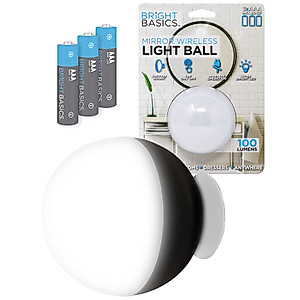 Bright Basics Ultra Bright LED Vanity Light Portable Wireless Ball Lamp Mirror Lights