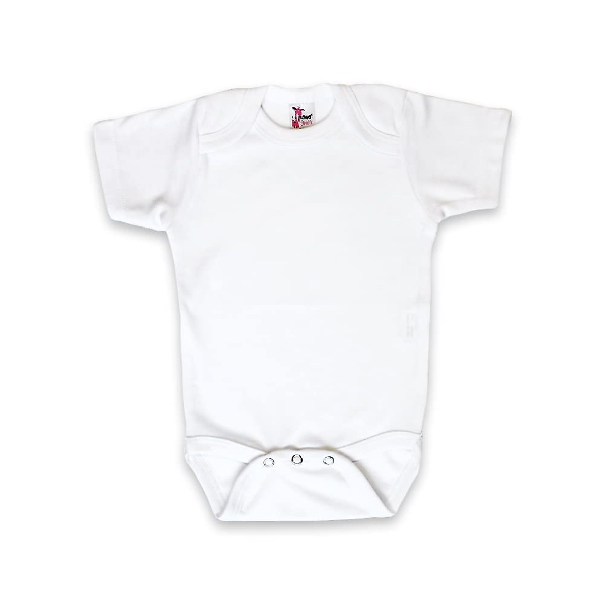 Laughing Giraffe Baby Short Sleeve One Piece Bodysuit 100% Polyester Sublimation Blank White (0-3 Months)