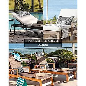 Recliner Head Pillow Ledge Loungers Chair Pillows with Insert Modern Abstract Geometric Black Grey Gradient Lumbar Pillow with Adjustable Strap Outdoor Waterproof Patio Pillows for Beach Pool, 2 PCS
