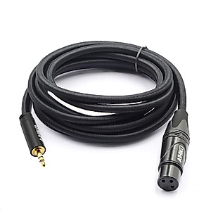 AIHIKO XLR to 3.5mm Microphone Cable 1/8 Inch TRS Stereo Male to XLR Female Nylon Braid Mic Cord, 10 Feet