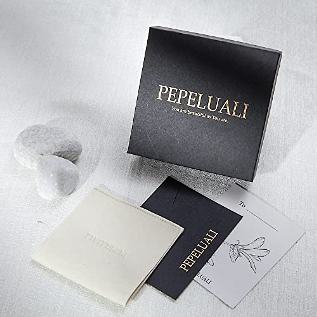 PEPELUALI 16" 18k Gold Handmade Vintage Black Onyx Pendant Necklace, Protection Gemstone Square Black Glaze Energy Healing Gemstone Pendant Necklace Jewelry, Inspirational Gifts for Women, Mom, Sister