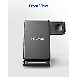Intoval Charging Station for Apple iPhone/Watch/Airpods, 3 in 1 Foldable Wireless Charger for iPhone 14/13/12/11/XS/XR/XS/X/8, iWatch 8/Ultra/7/6/SE/5/4/3/2, Airpods Pro2/Pro1/3/2/1 (F3,Black)