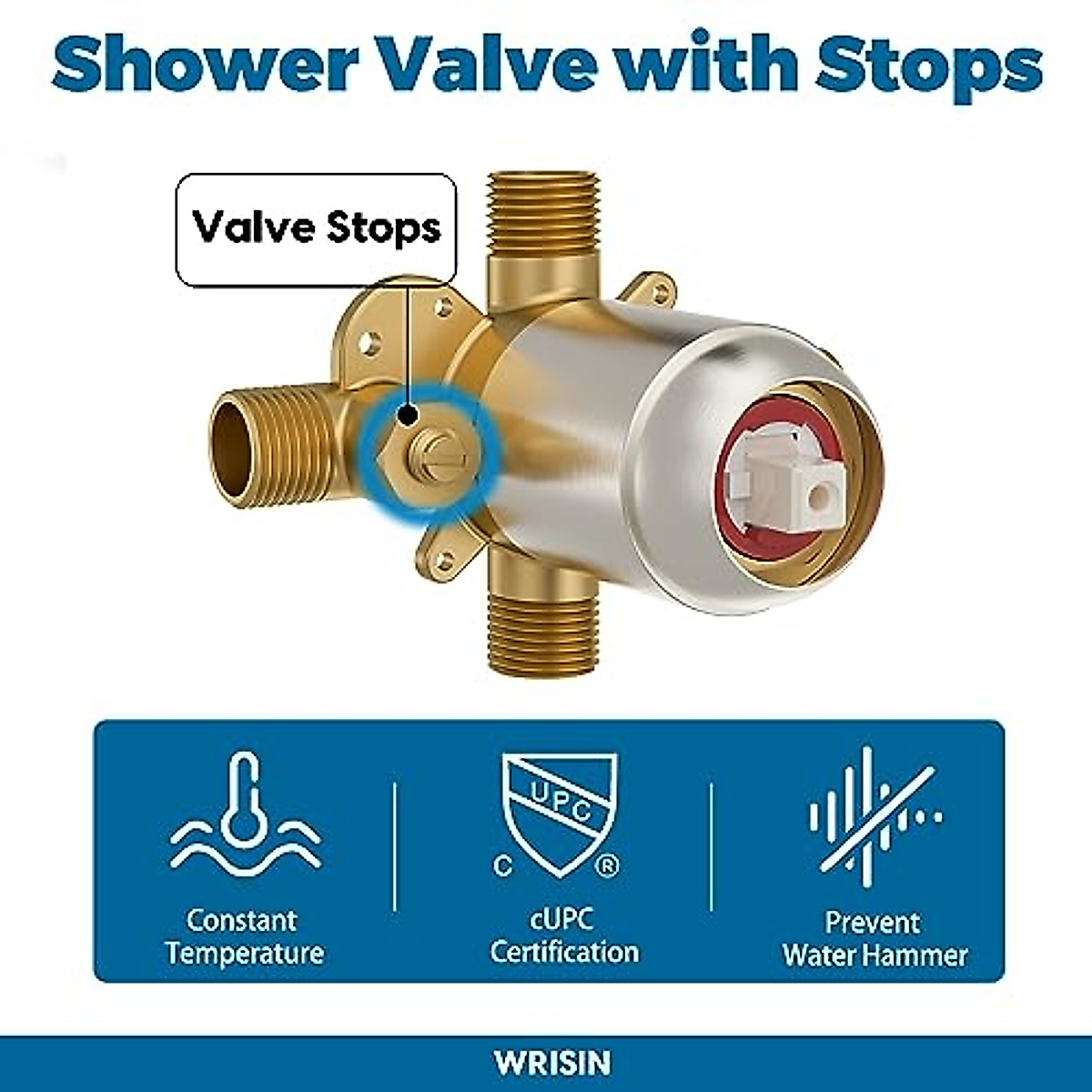 WRISIN Black Shower Faucet Set with Tub Spout, Black Shower Head and Handle Set, Matte Black Shower Fixtures with 6 Inch High-Pressure Rain Shower Head