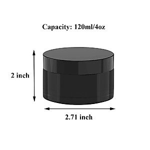 4 oz Plastic Pot Jars Round Clear Leak Proof Plastic Cosmetic Container Jars for Cosmetic, Lotion, Cream, Eye shadow, 12 Pcs.